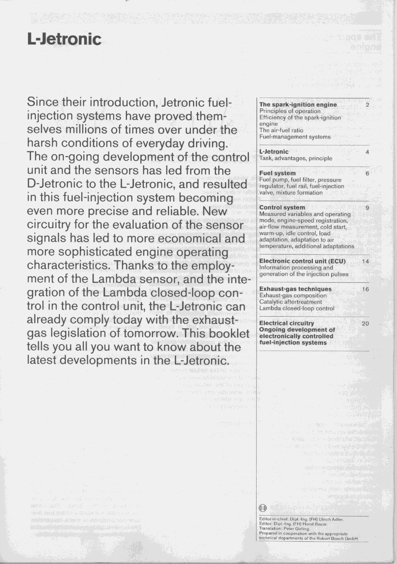 Bosch L-Jetronic with Lambda sensor